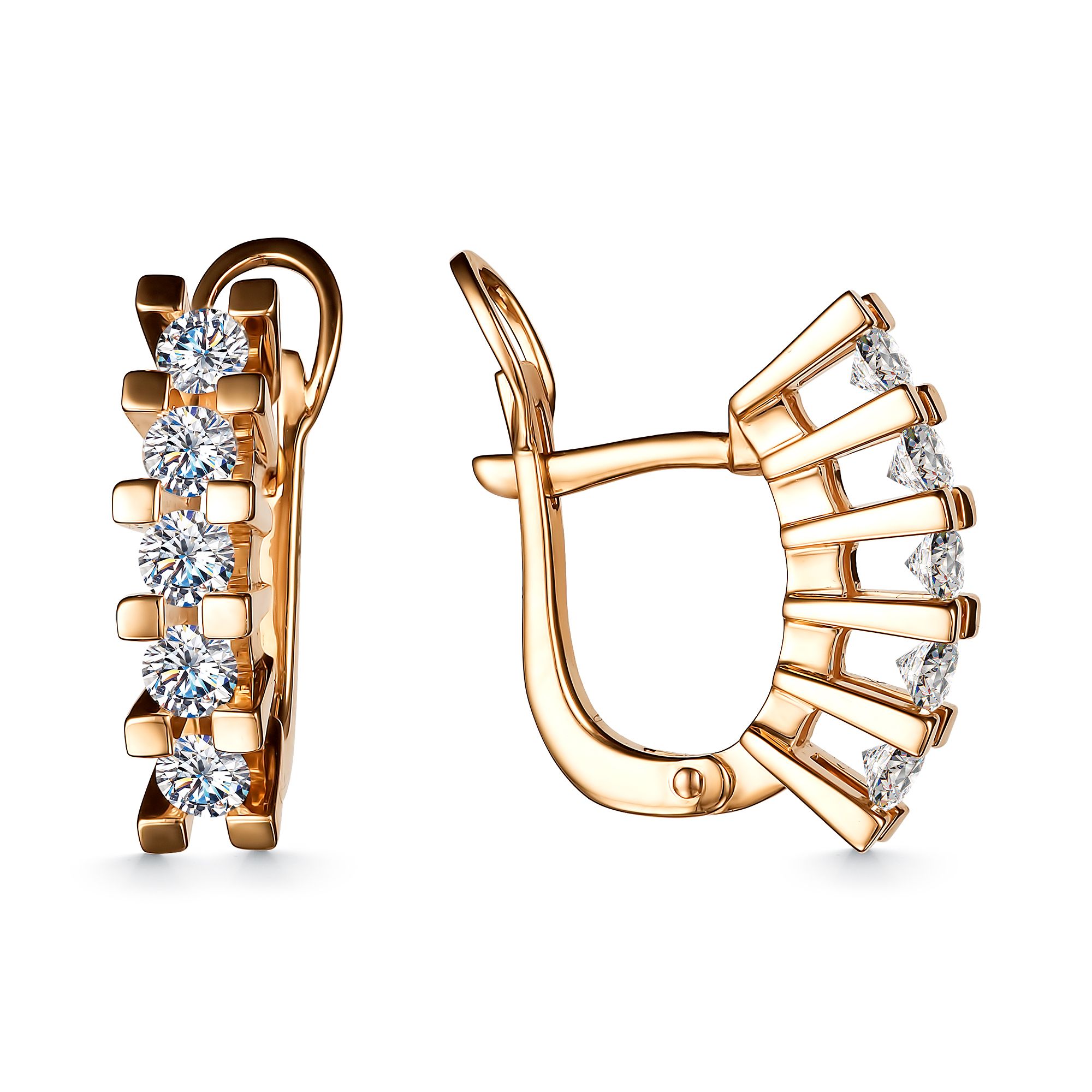 Золотые серьги Алькор 24751-100 с бриллиантами — купить в AllTime.ru — фото