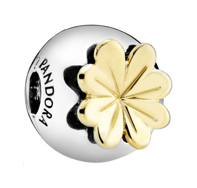 Серебряный шарм ''Клевер'' PANDORA 768713C01 с кубическим цирконием ...