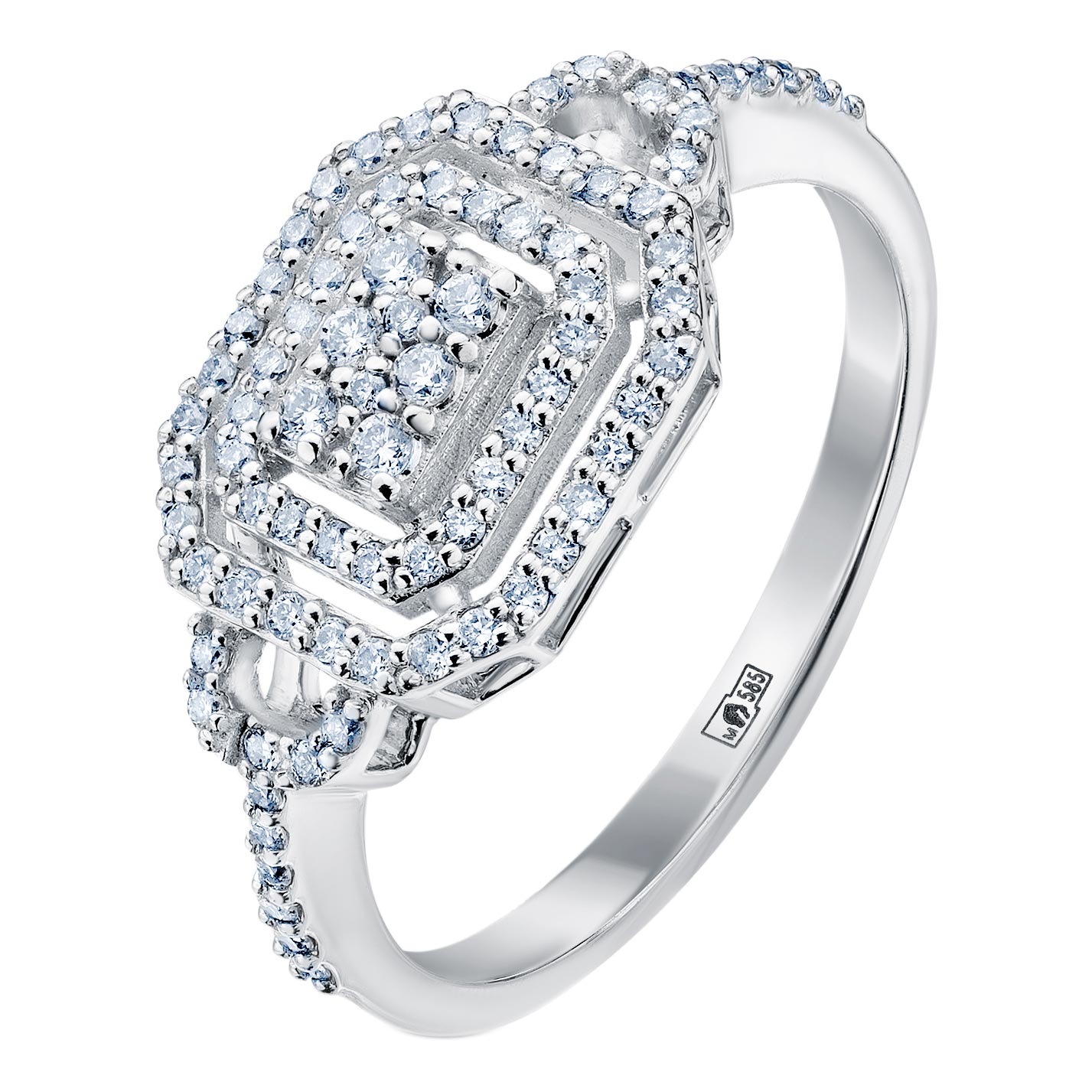 Кольцо из белого золота SARGON JEWELRY R2081-1001 с бриллиантами ...